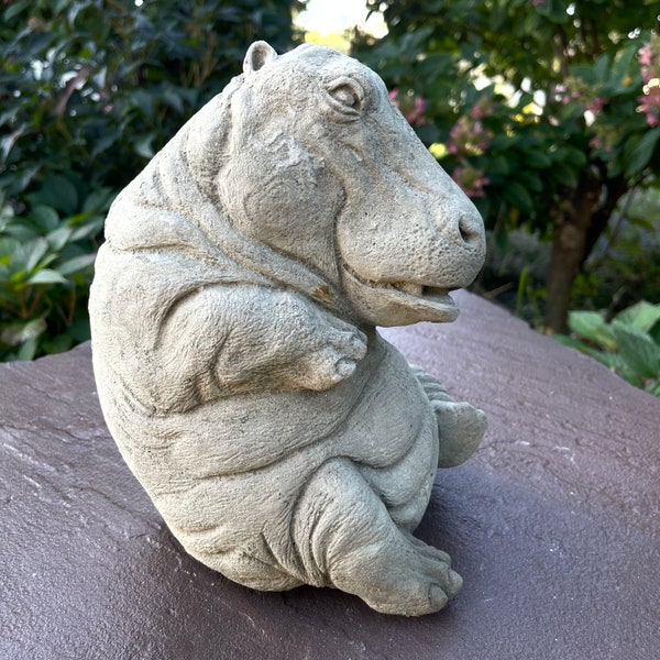 Hippo Garden Art - Etsy