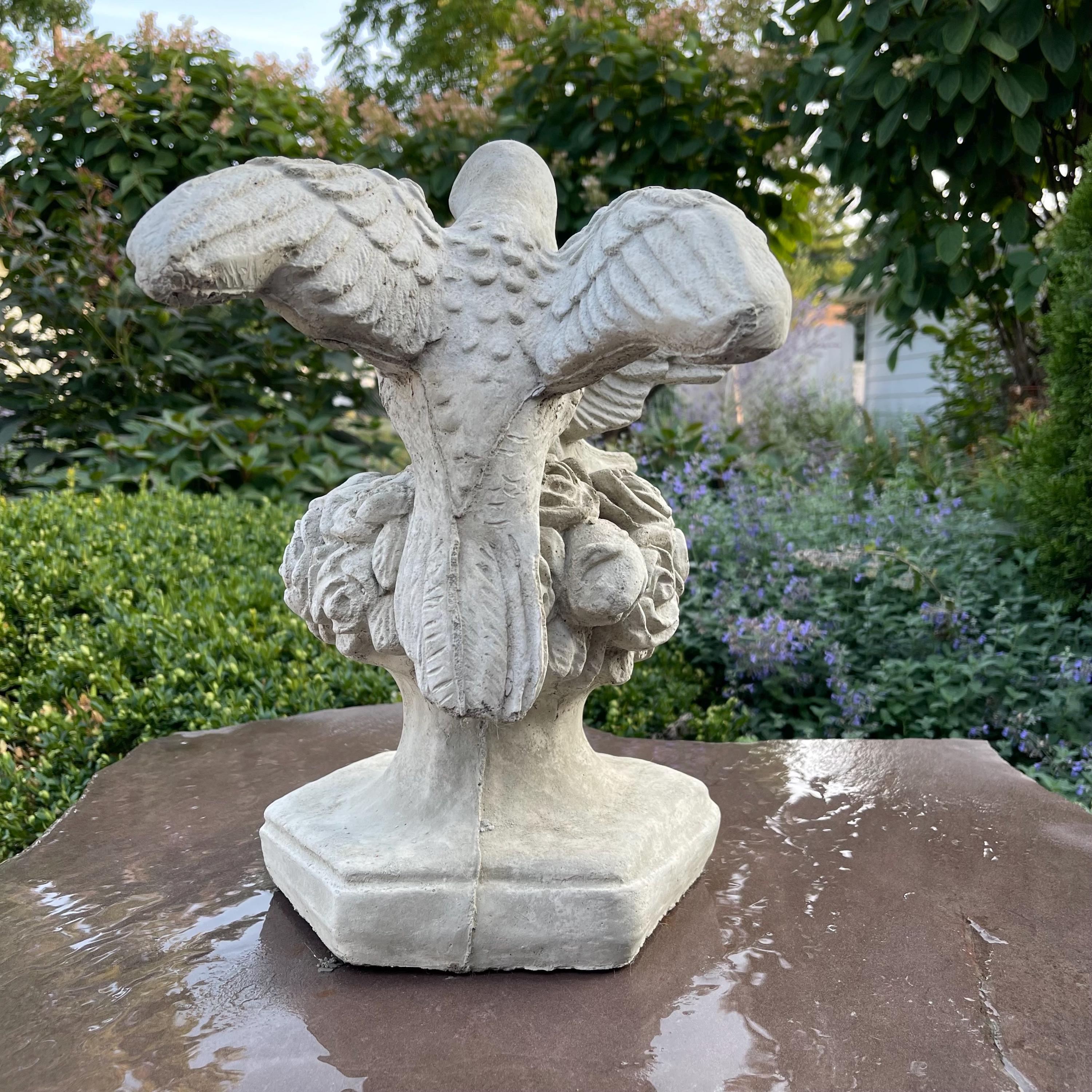 Kissing Doves Fountain Top 14" Concrete Bird Bath Spout Garden Statue ...