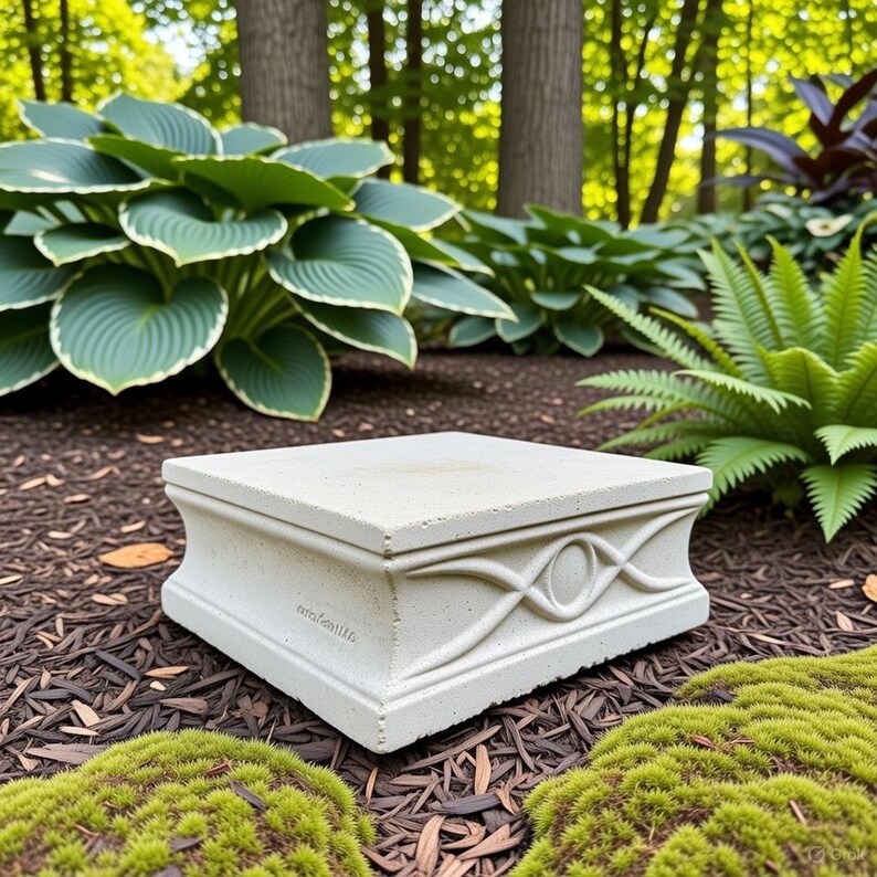 10" Concrete Pedestal Stand: Modern Garden Decor Display Riser Base for ...