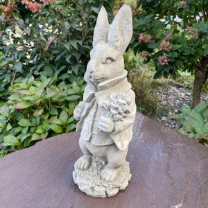 Large Peter Rabbit Garden Statue 17 Outdoor Stone Art Decor Cement ...