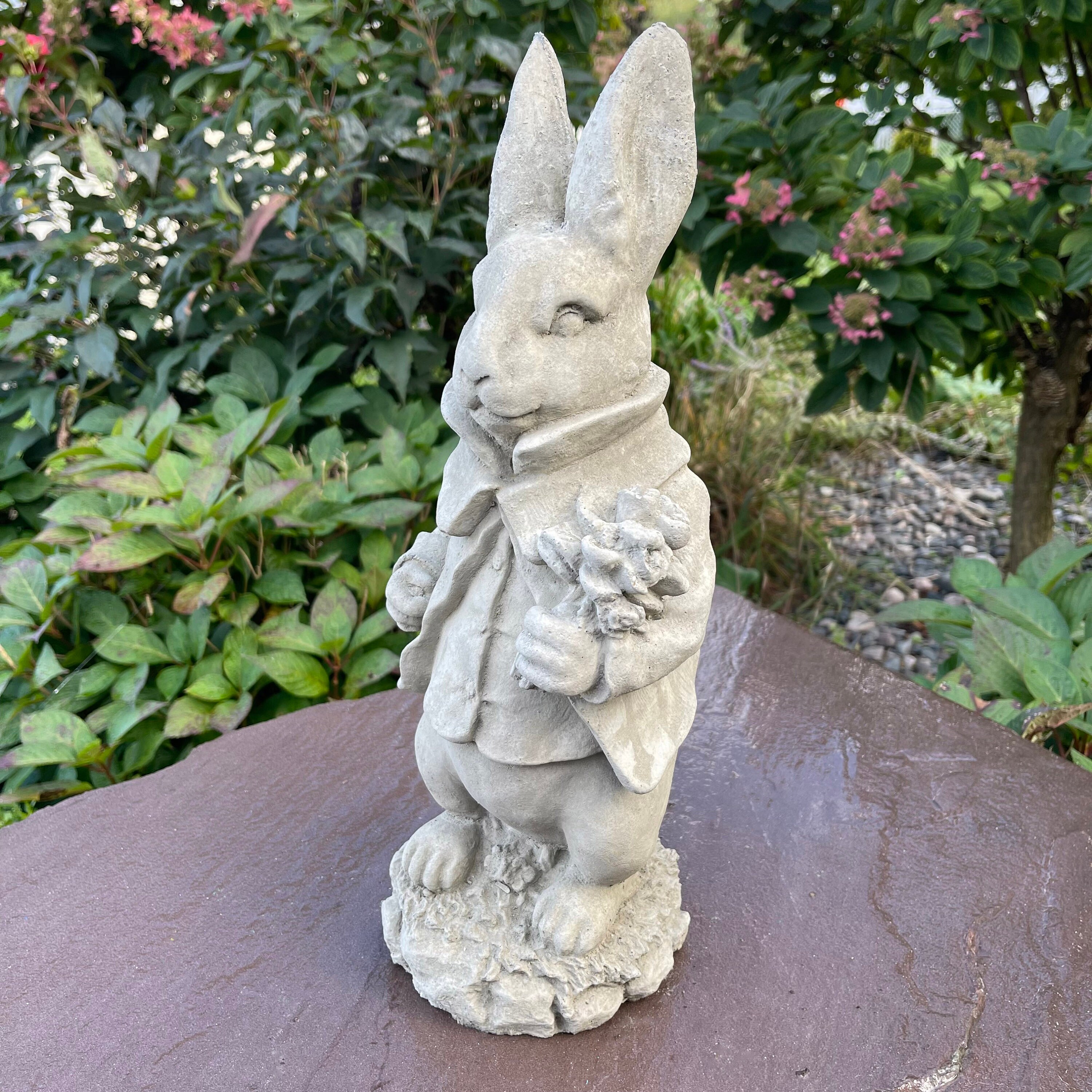 Large Peter Rabbit Statue 17" Beatrix Potter Garden Bunny Sculpture ...