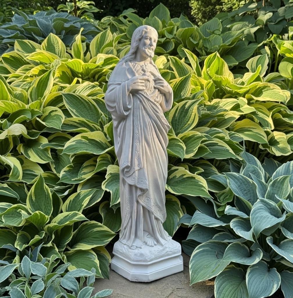 Handmade Concrete Jesus Garden Statue, Large Religious Sculpture (20 ...