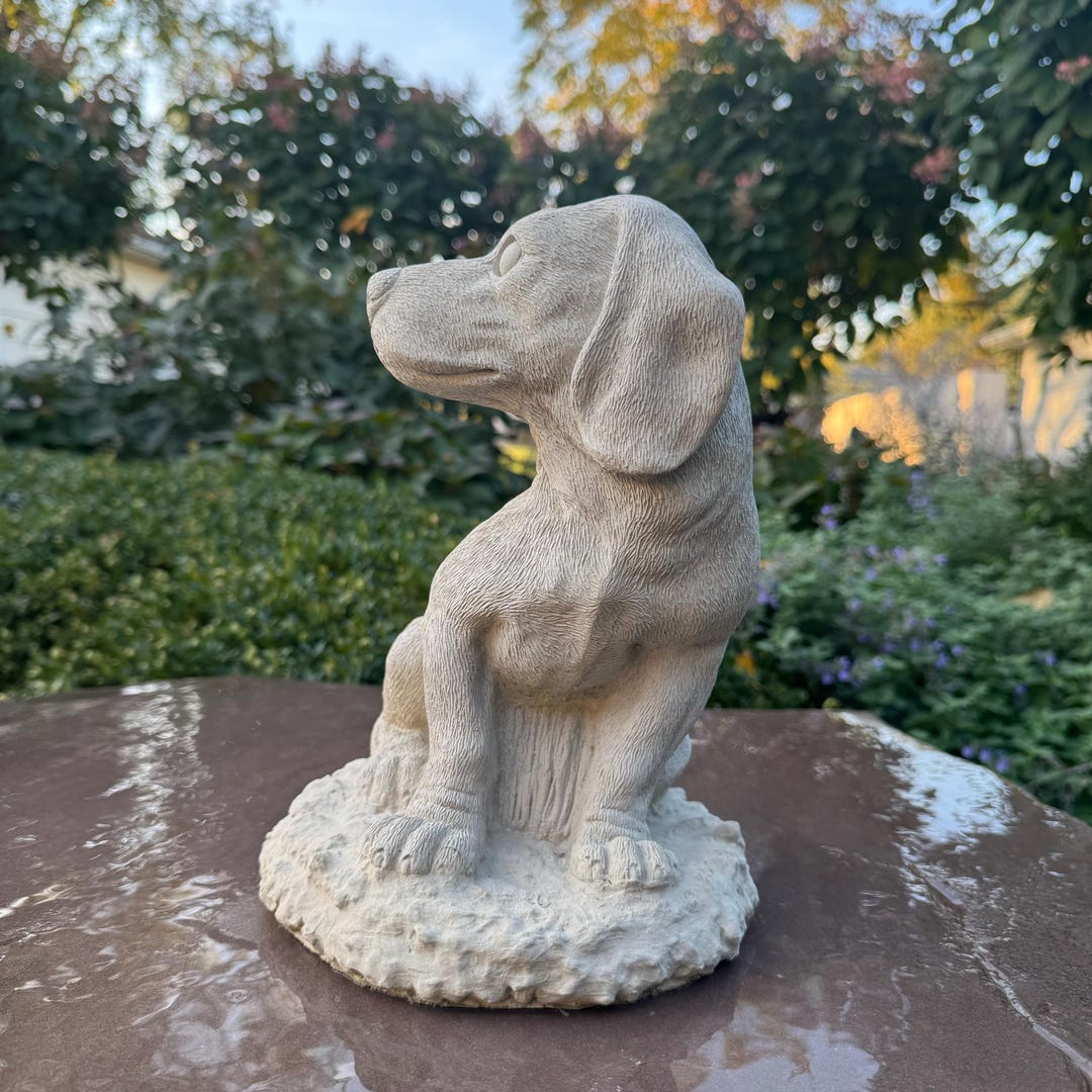 10 Concrete Beagle Garden Statue, Adorable Dog Decor, Whimsical Outdoor ...