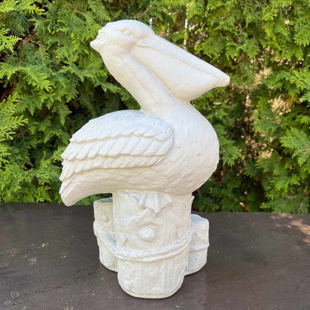 13 Large Concrete Pelican Garden Statue Nautical Outdoor Ocean Bird ...