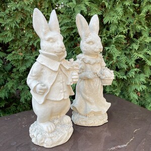 Large Peter Rabbit Garden Statue 17 Lily Bobtail Outdoor Stone Decor ...