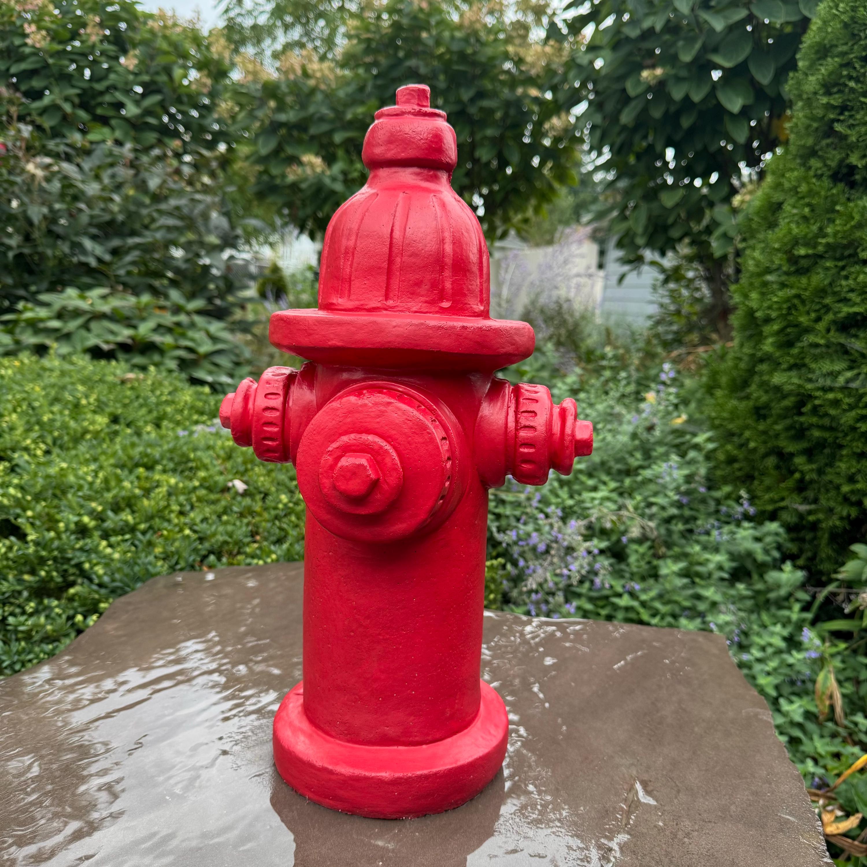18 Inch Painted Fire Hydrant Garden Statue - Large Dog Lover Lawn Decor ...