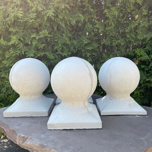 11 Concrete Pier Cap Set of Four Sphere Finial Garden Globe Outdoor ...