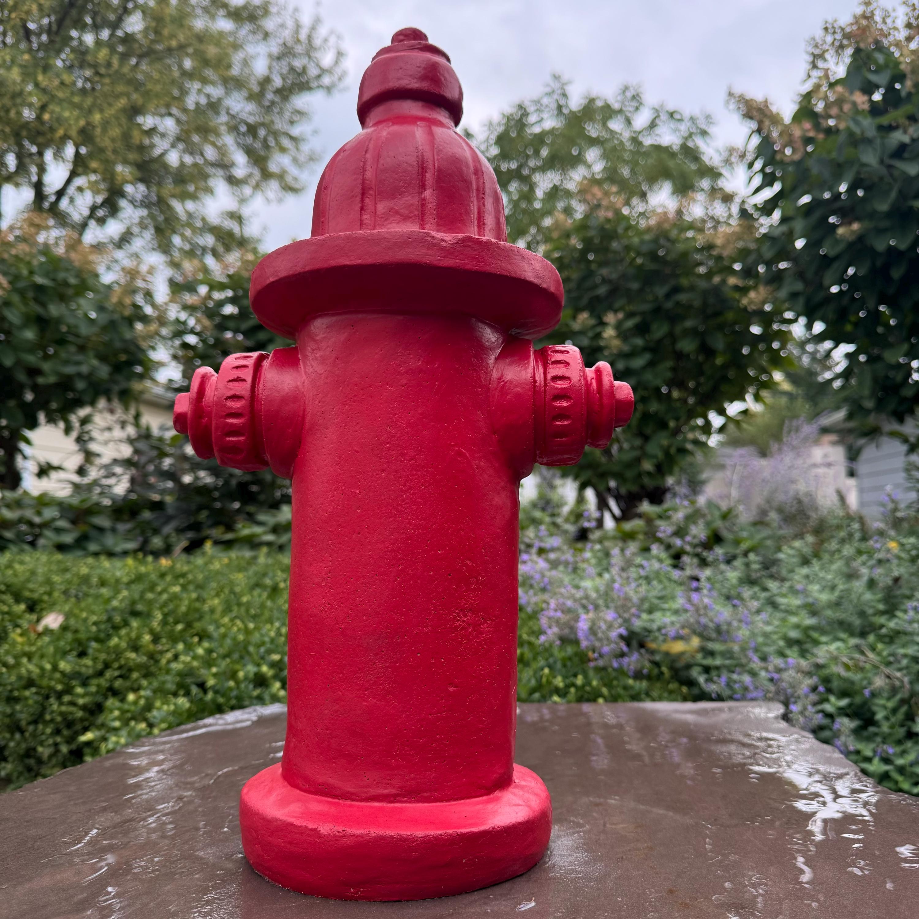 18 Inch Painted Fire Hydrant Garden Statue - Large Dog Lover Lawn Decor ...