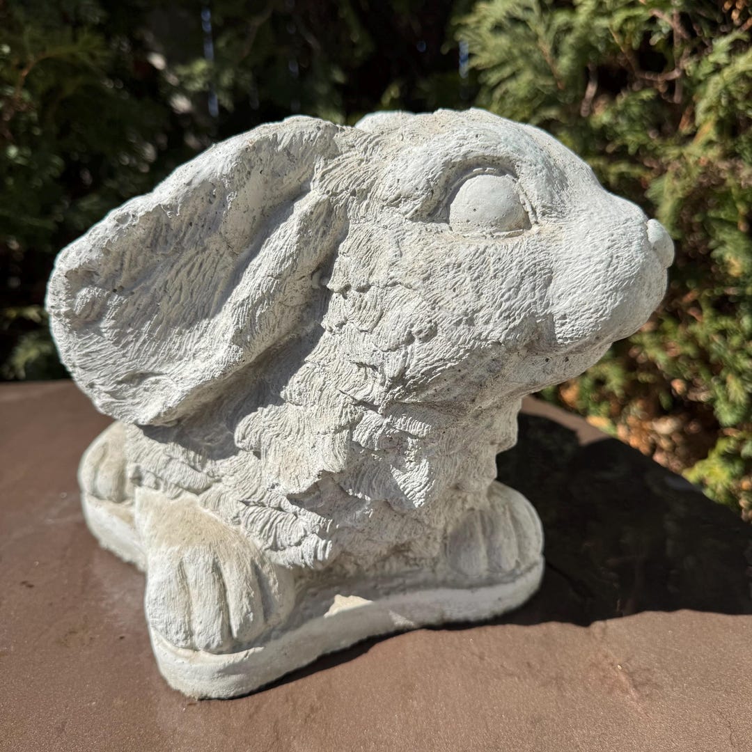 16” Large Bunny Rabbit Garden Statue - Outdoor Handmade Decor, Unique ...