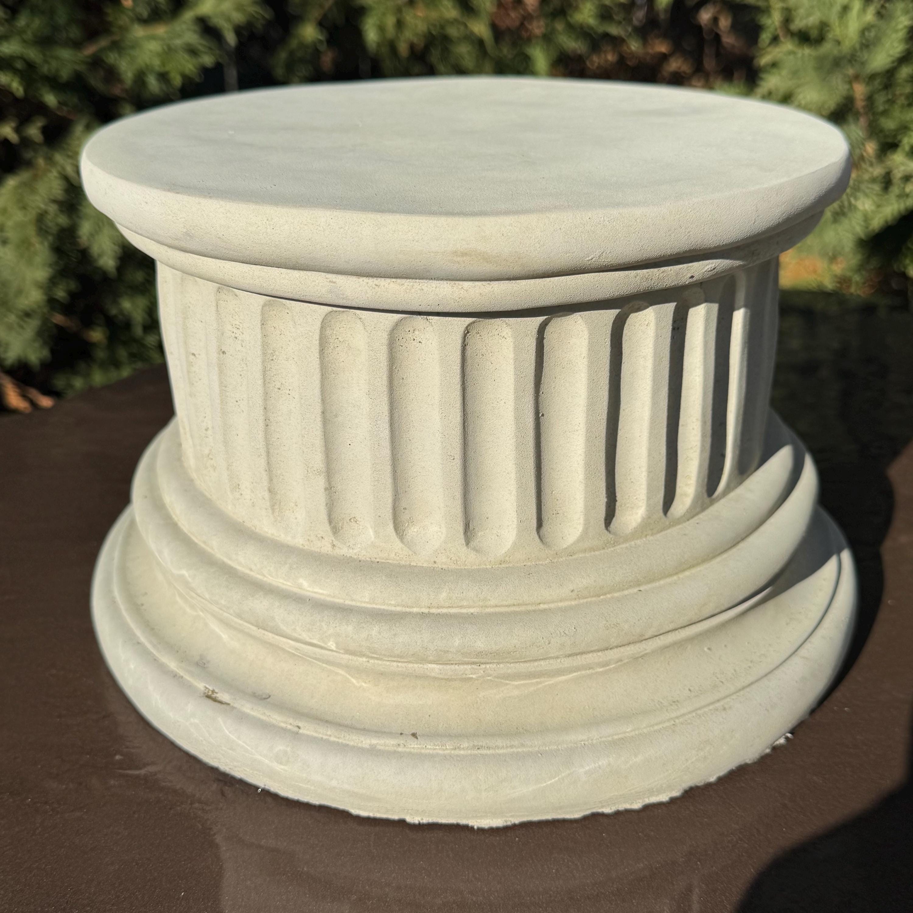 Concrete Plant Stand 10.25" Garden Pedestal for Statues Birdbath Base ...