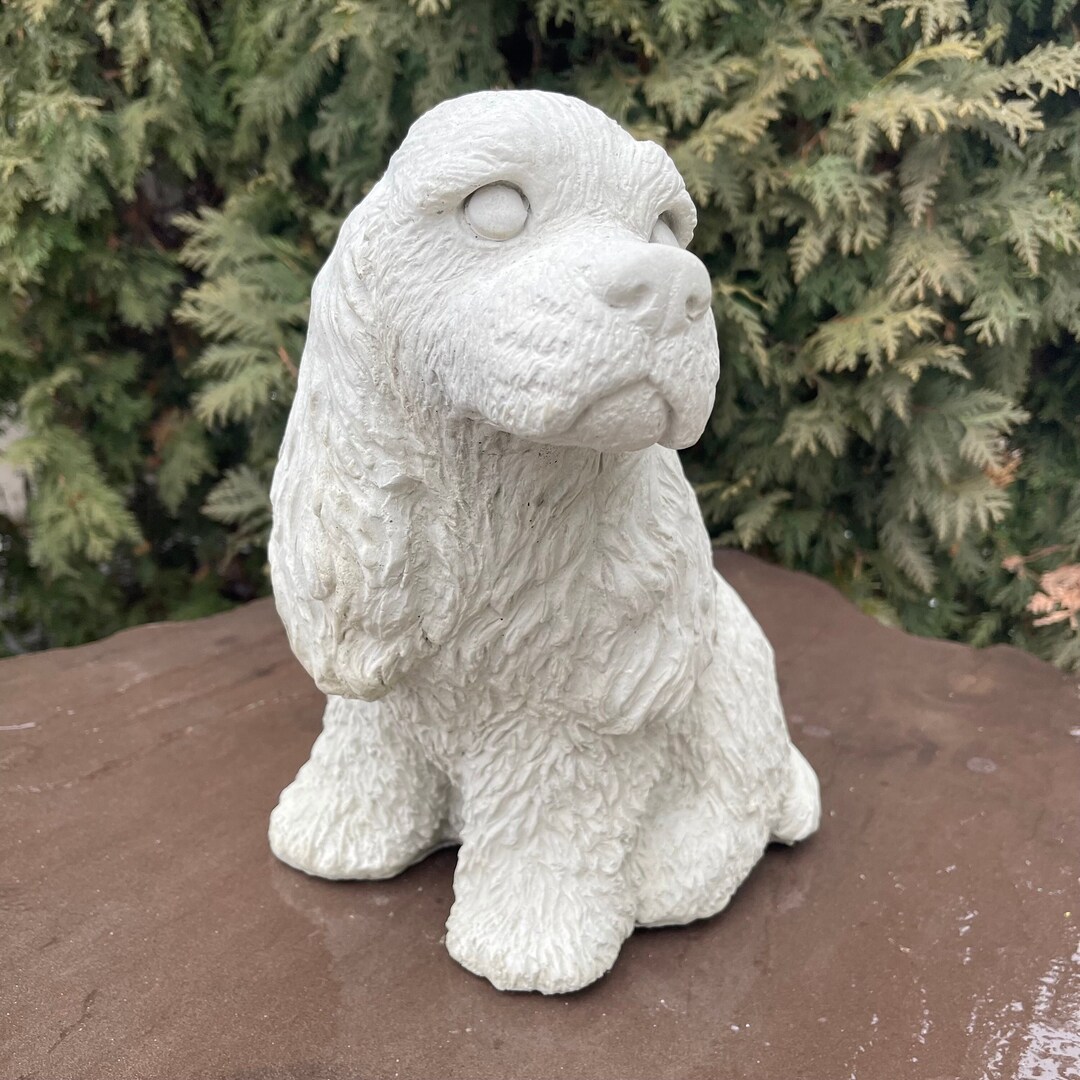 Cocker Spaniel Garden Statue Concrete Memorial Pet Lover Cement ...