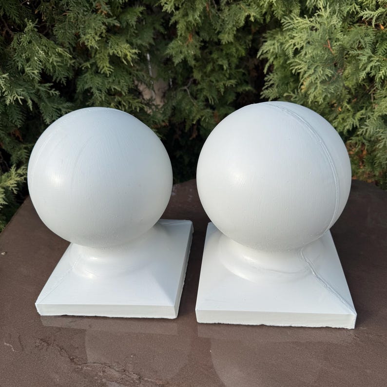 11 Inch Concrete Garden Sphere Ball - Cement Pier Cap Column Pillar ...