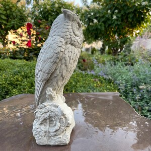 12 Cement Owl Garden Statue Outdoor Concrete Lawn Ornament Figurine ...