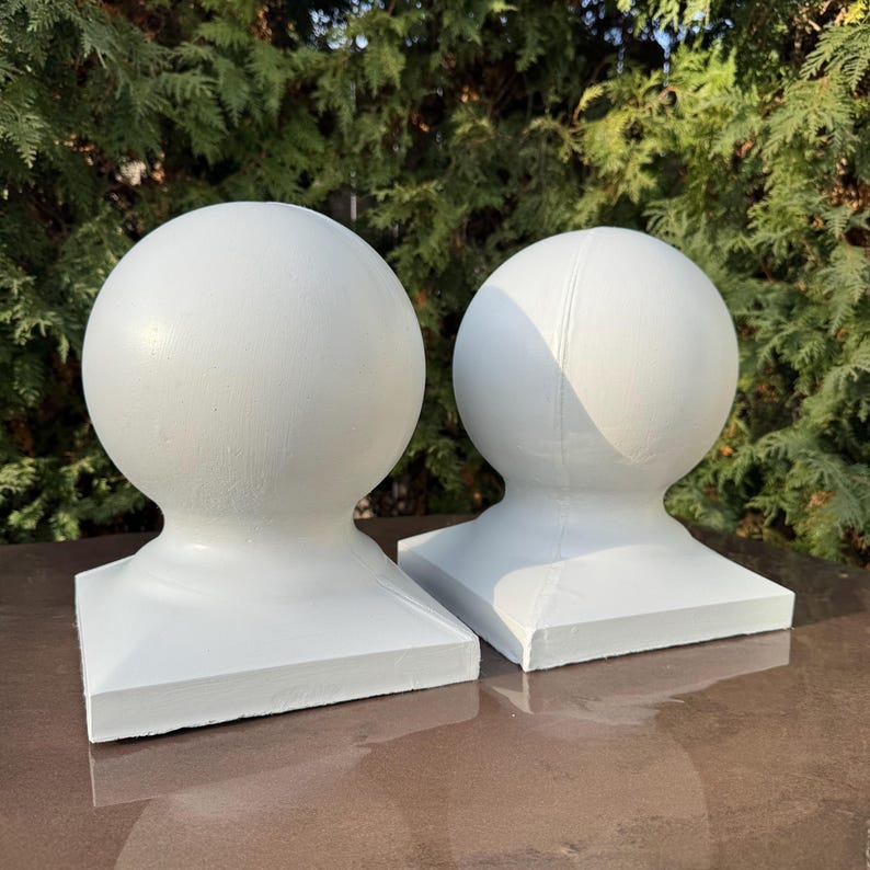 11 Inch Concrete Garden Sphere Ball - Cement Pier Cap Column Pillar ...