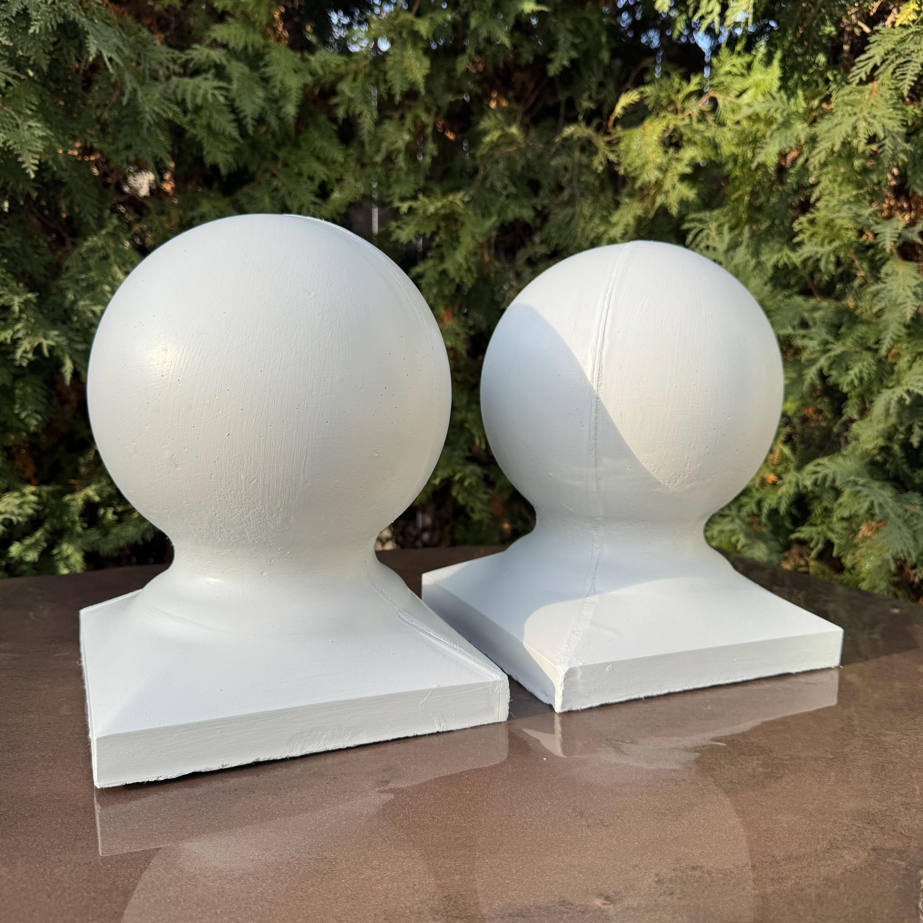 11 Inch Concrete Garden Sphere Ball - Cement Pier Cap Column Pillar ...