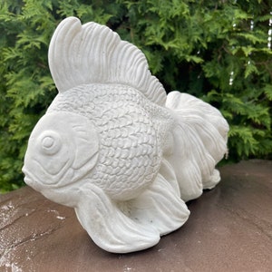15 Concrete Fish Garden Statue Outdoor Fishing Decor, Cement Koi Gift ...