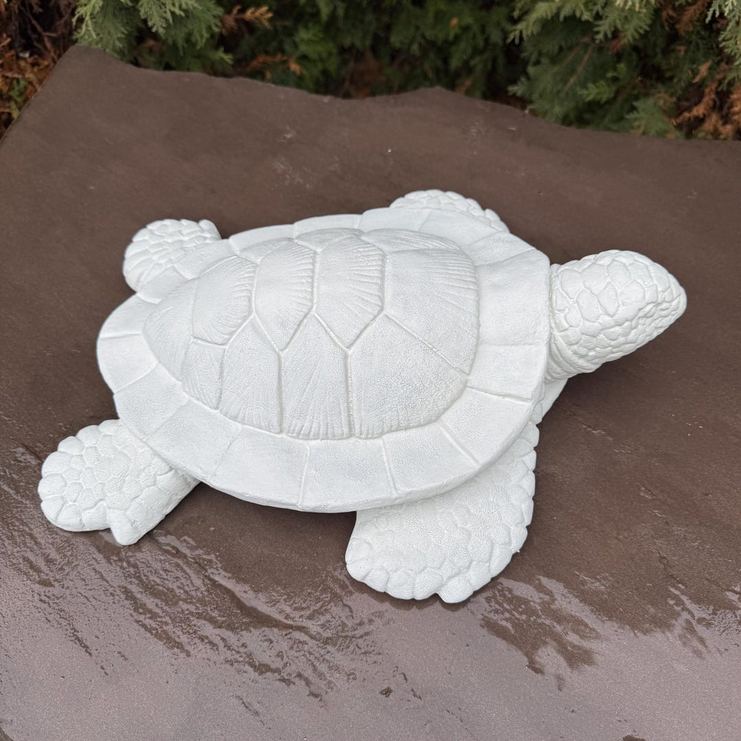 16" Concrete Sea Turtle Statue: Large Outdoor Garden Sculpture ...
