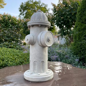 Concrete Fire Hydrant Garden Statue 14" Dog Lawn Ornament Memorial Yard ...