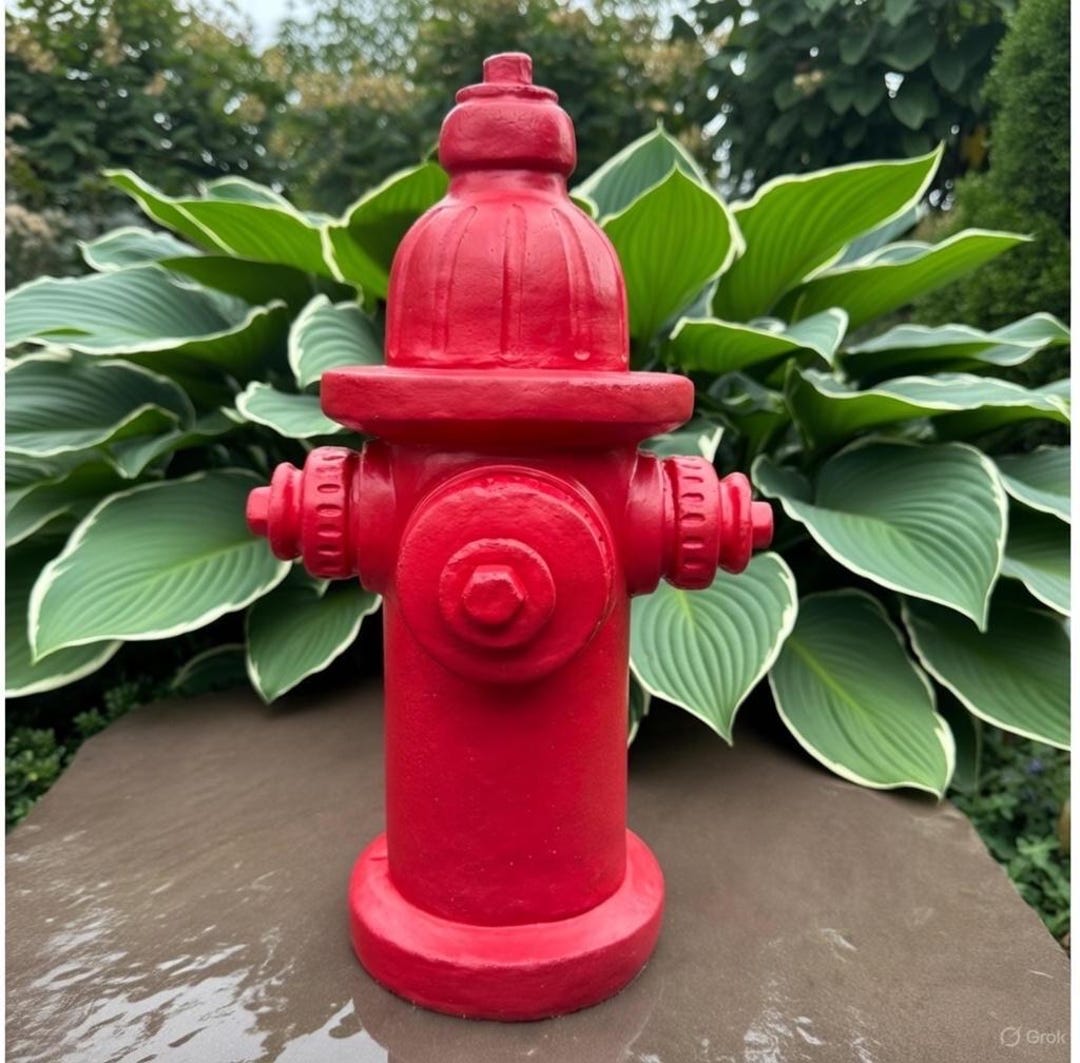 18 Inch Painted Fire Hydrant Garden Statue - Large Dog Lover Lawn Decor ...