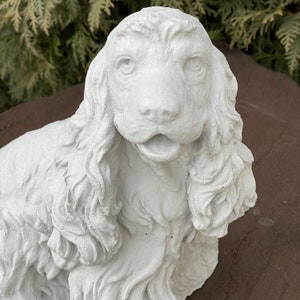 English Spaniel Garden Statue 11 Concrete Cocker Springer Dog Memorial ...