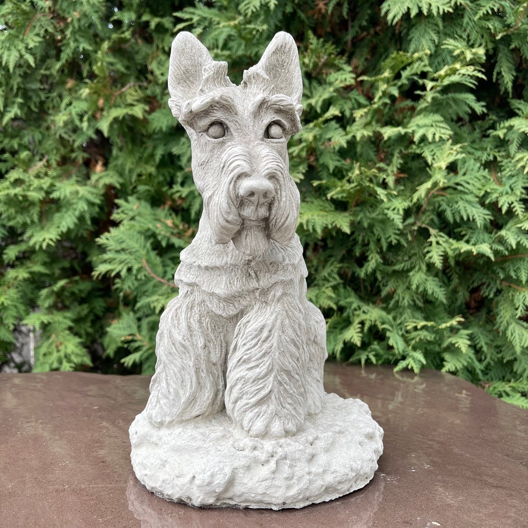 Schnauzer Dog Memorial Garden Statue Outdoor Concrete Pet Lover Cement ...