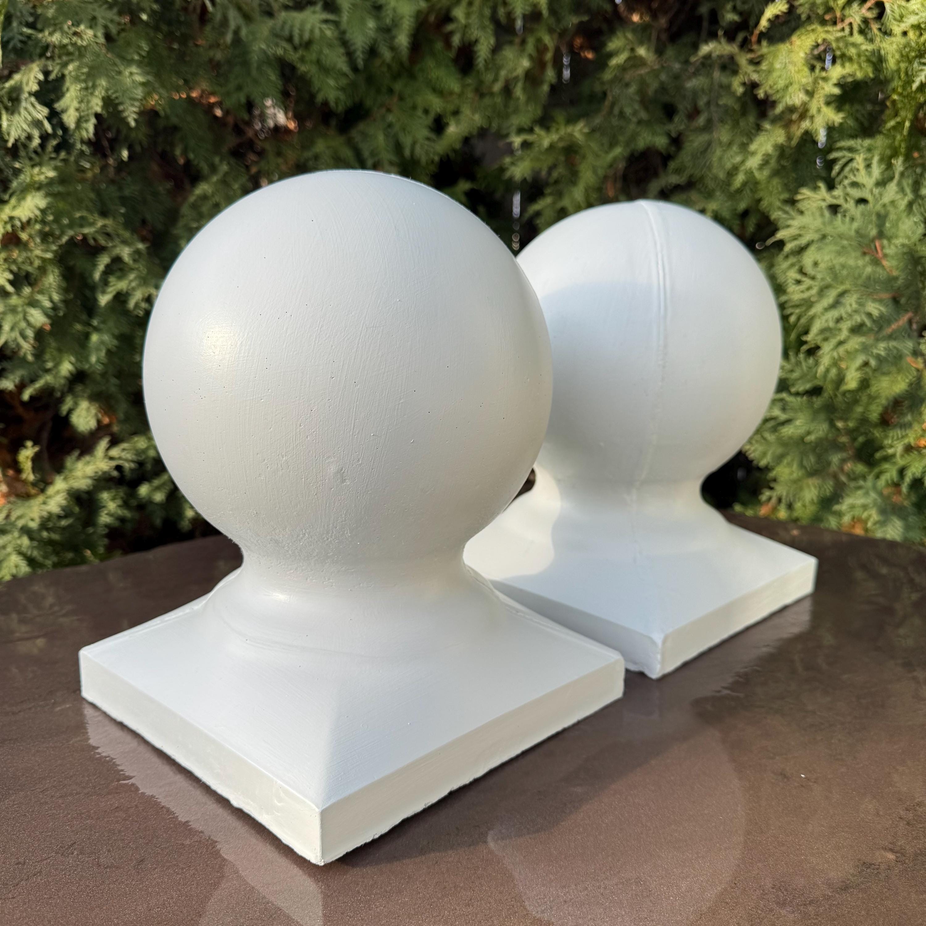 11 Inch Concrete Garden Sphere Ball - Cement Pier Cap Column Pillar ...