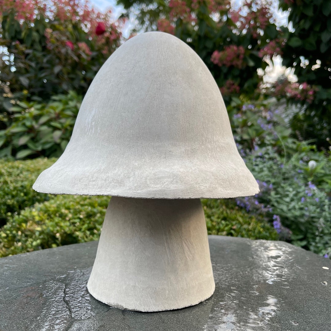 Concrete Mushroom Garden Statue 12 Large Outdoor Cement Toadstool Stone ...