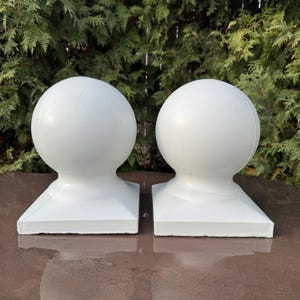 11 Inch Concrete Garden Sphere Ball - Cement Pier Cap Column Pillar ...