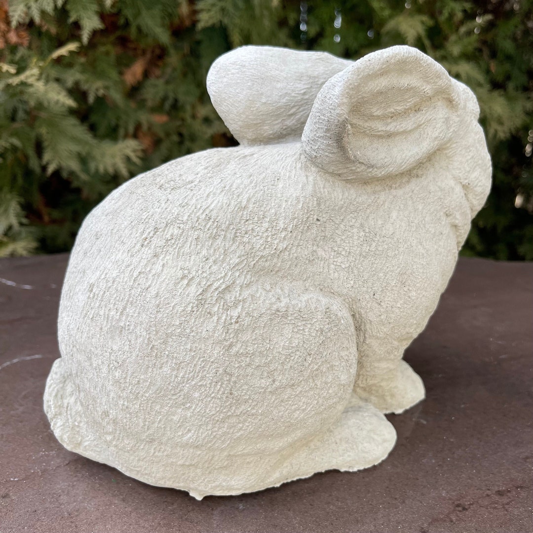 10 Concrete Bunny Rabbit Garden Statue Cute Cement Decor for Outdoors ...