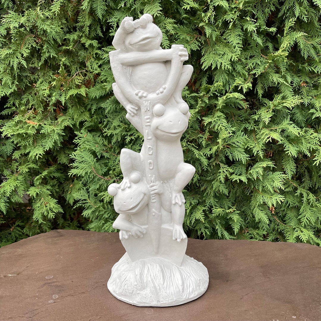 Large Frog Garden Statue Statuary 20 Funny Sitting Outdoor Toad Yard ...