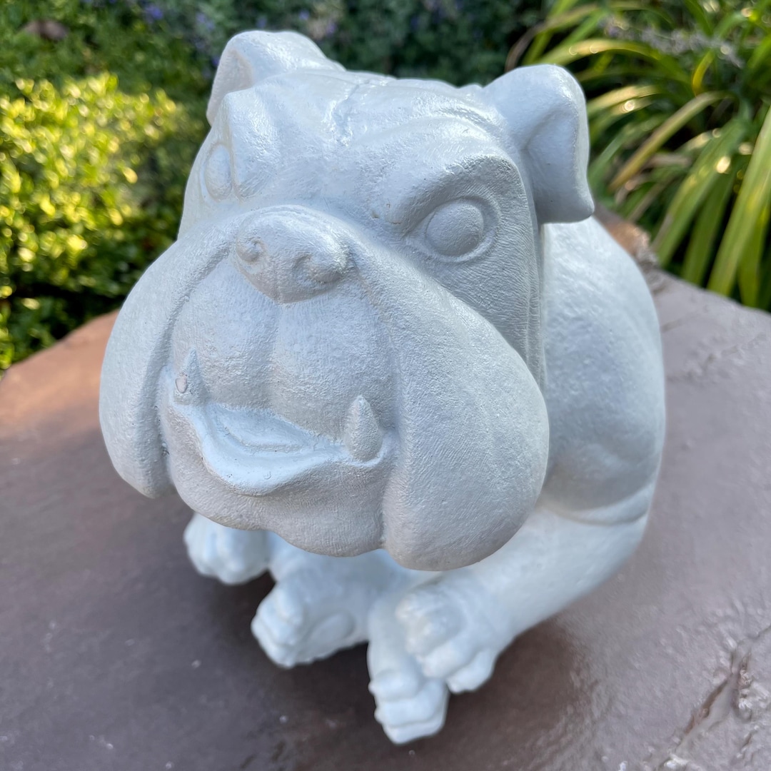 12” Bulldog Gift - Concrete Garden Statue - Outdoor English Dog ...