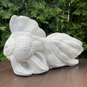 15 Concrete Fish Garden Statue Outdoor Fishing Decor, Cement Koi Gift ...