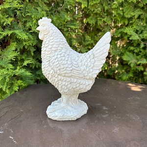 12 Concrete Chicken Garden Statue Cement Hen Yard Art Lawn Ornament ...