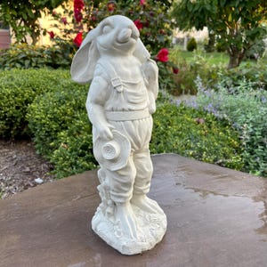 15 Concrete Bunny Rabbit Garden Statue for Large Outdoor Tall Standing ...