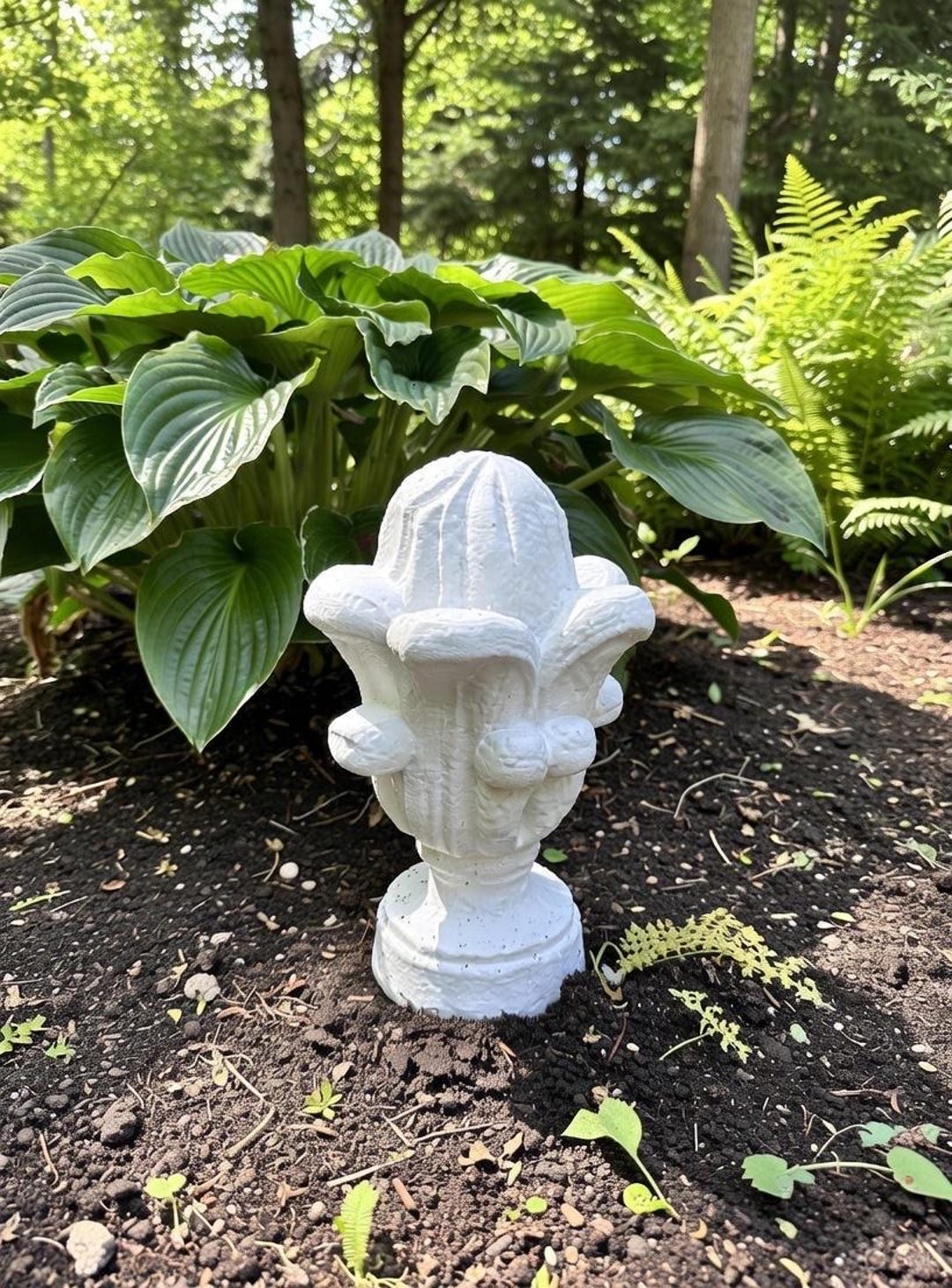Reclaimed Concrete Finial Fountain Topper 11 Inch Outdoor Architectural ...