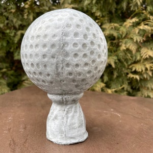 Concrete Golf Ball Garden Statue Large 8 Painted Cement Outside Golpher ...