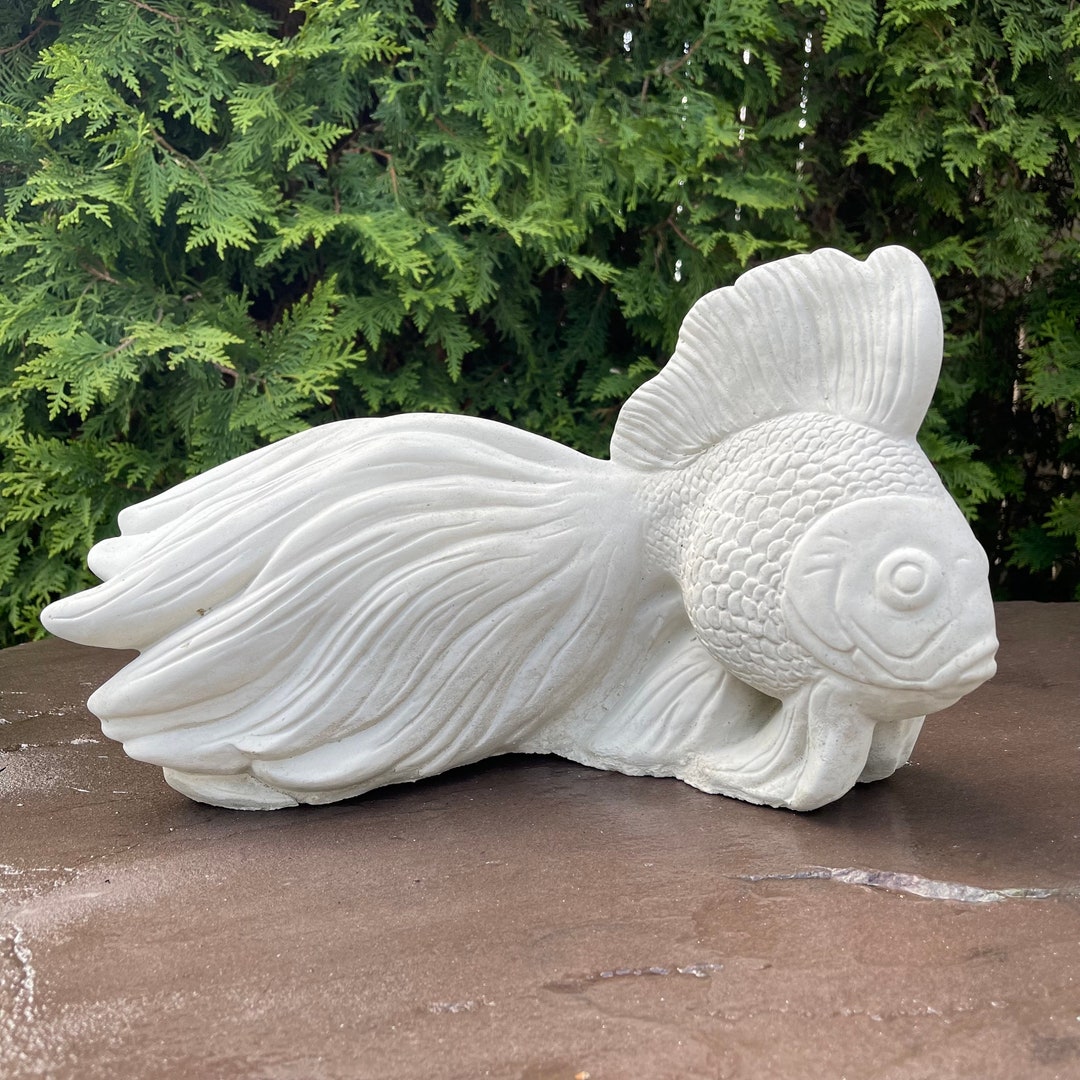 15 Concrete Fish Garden Statue Outdoor Fishing Decor, Cement Koi Gift ...