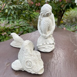Cement Mermaid Garden Statue Outdoor Garden 10 Large Concrete Lawn ...