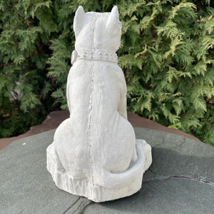 Concrete Pitbull Garden Statue 12.5" Outdoor Dog Sculpture Yard Art ...