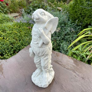 15 Concrete Bunny Rabbit Garden Statue for Large Outdoor Tall Standing ...