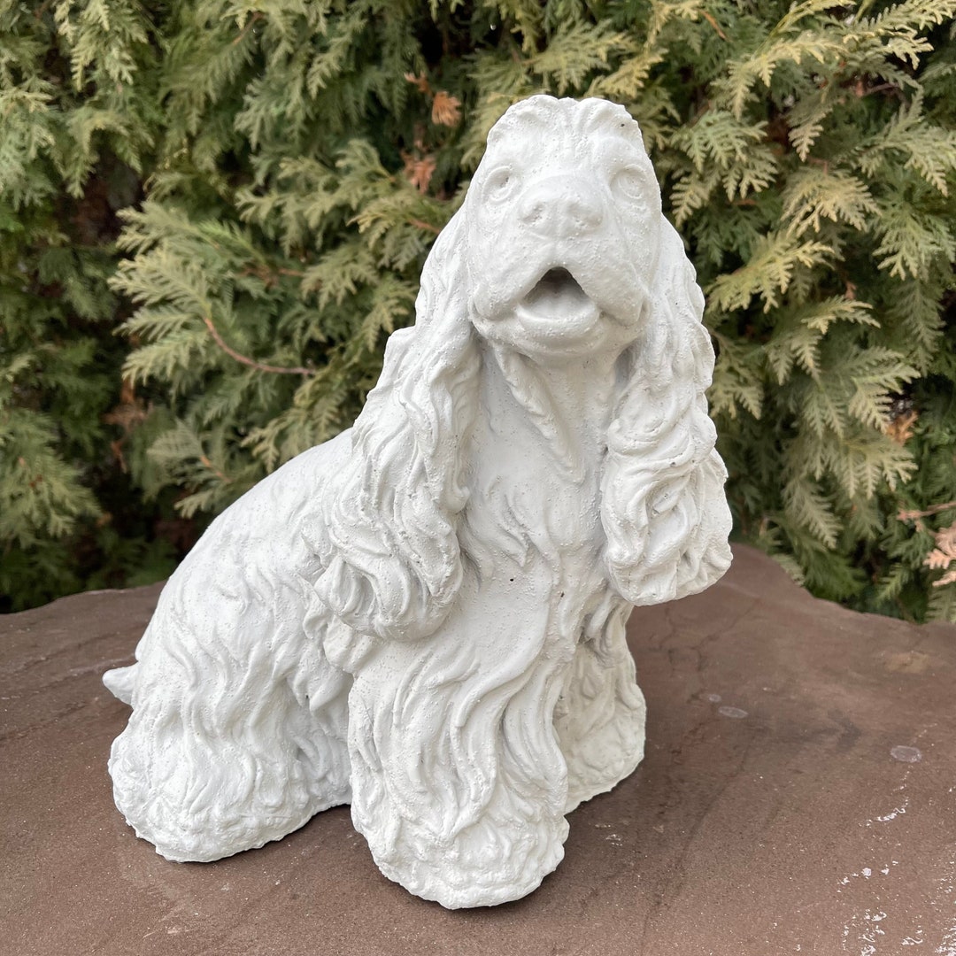 English Spaniel Garden Statue 11 Concrete Cocker Springer Dog Memorial ...