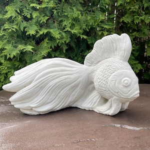 15 Concrete Fish Garden Statue Outdoor Fishing Decor, Cement Koi Gift ...