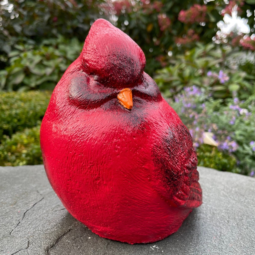 8 Concrete Cardinal Statue for Garden Figurine Bird Gift Large Outdoor ...