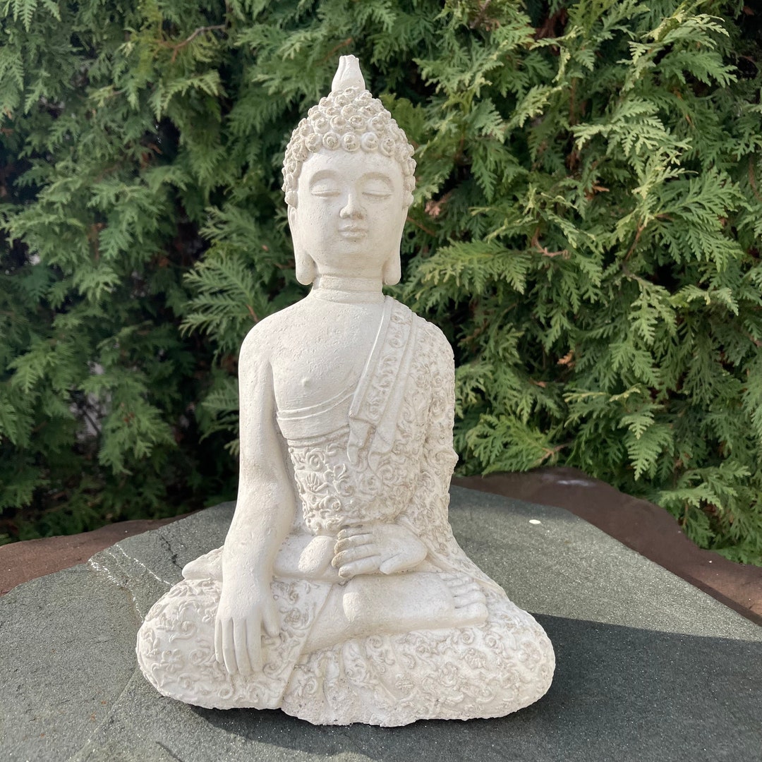 Cement Buddha Garden Statue Outdoor 11.5 Cement Asian Zen Sitting ...