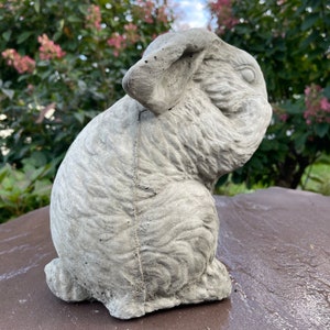 Concrete Rabbit Statue for Garden: 10" Modern Bunny Garden Sculpture ...