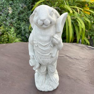 15 Concrete Bunny Rabbit Garden Statue for Large Outdoor Tall Standing ...