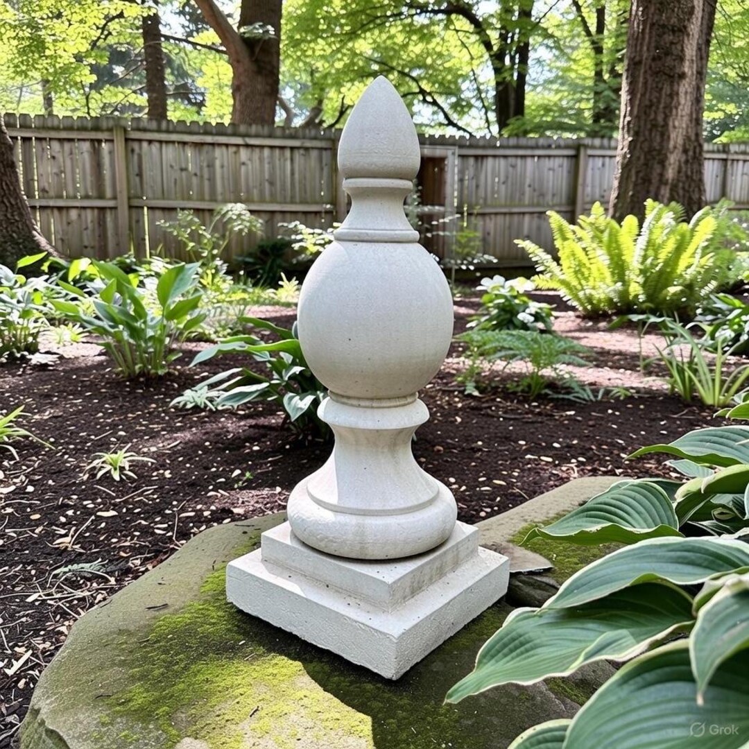 Gothic Concrete Finial Garden Statue 20 Inch Large Outdoor Yard ...