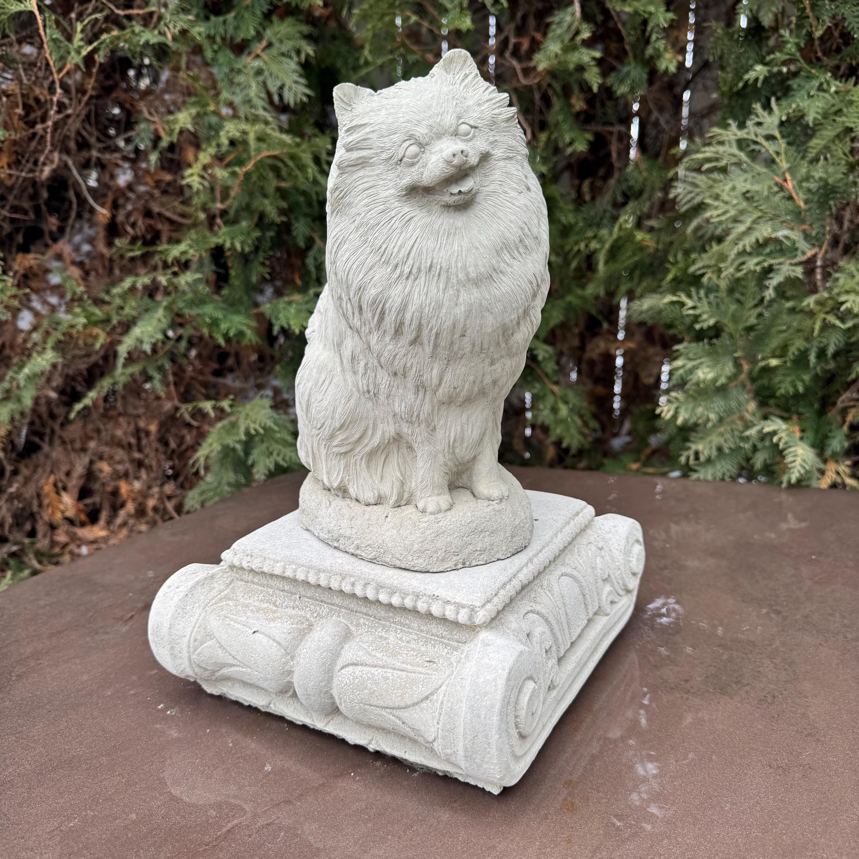 Modern Concrete Plant Pedestal Stand - 9 Inch Garden Art Sculpture ...