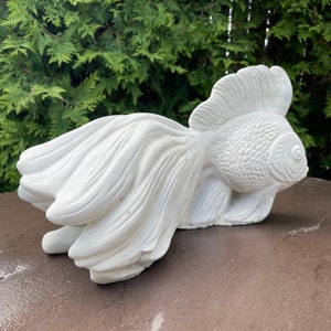 15 Concrete Fish Garden Statue Outdoor Fishing Decor, Cement Koi Gift ...