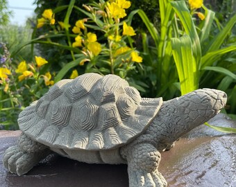 Turtle Statue, Concrete Cement Turtles, Painted Turtle, Cement Garden ...